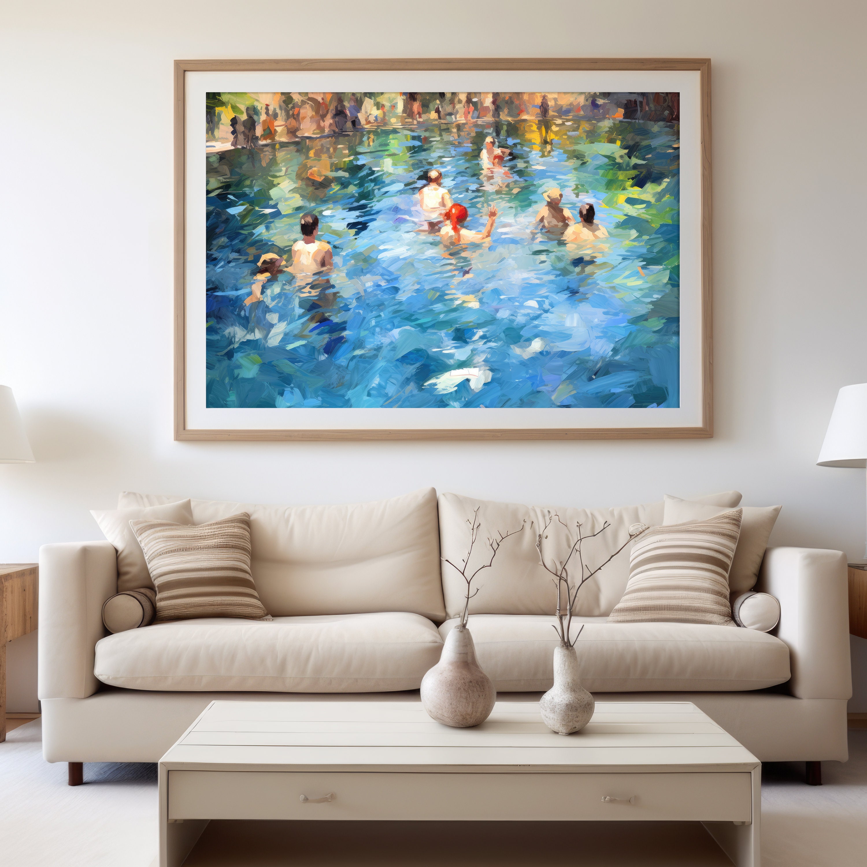 Pool Life Impressionism Printable Poster, Impressionism Landscape ...