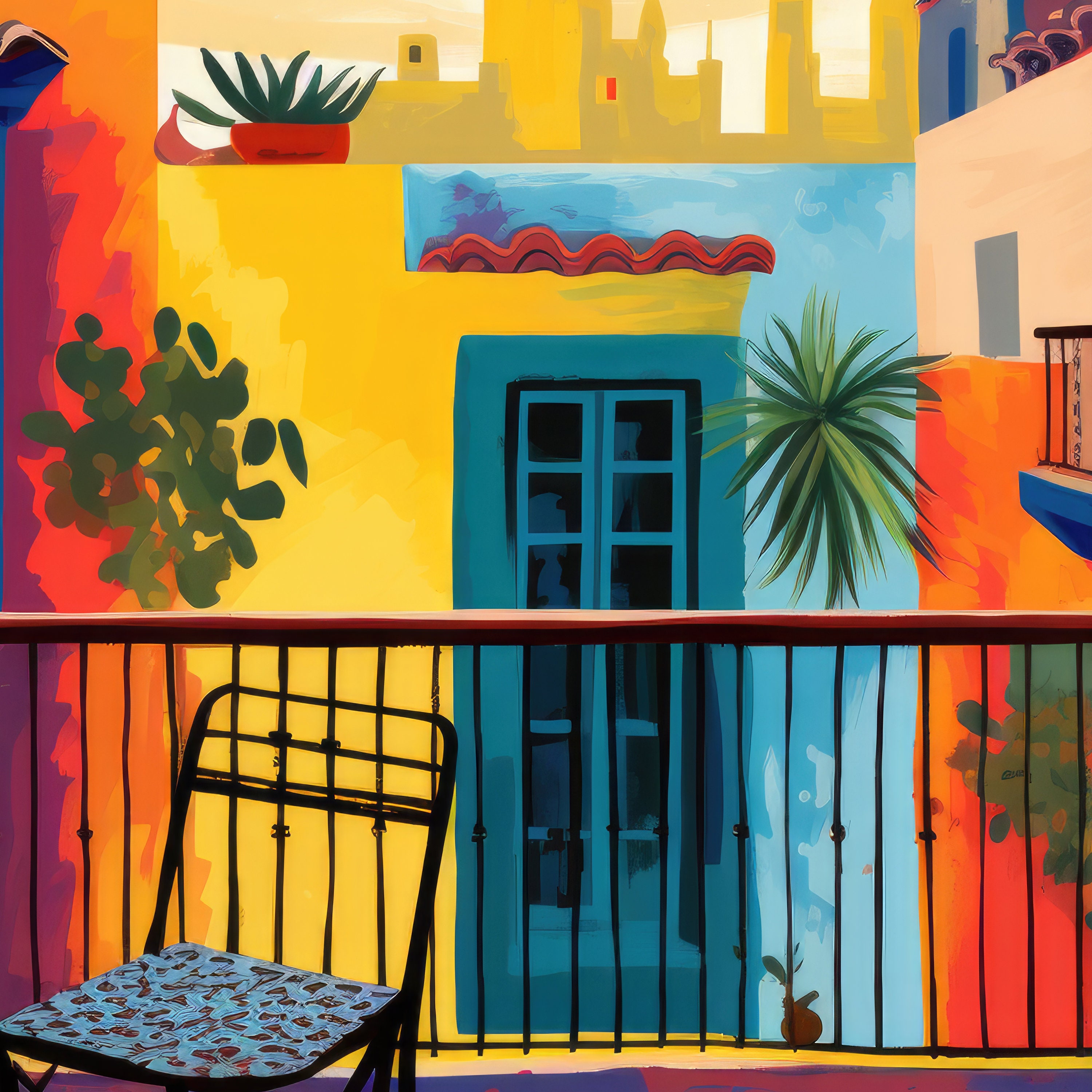 Colorful Town Printable Poster, Mexican Town Poster, Colorful Mexican ...