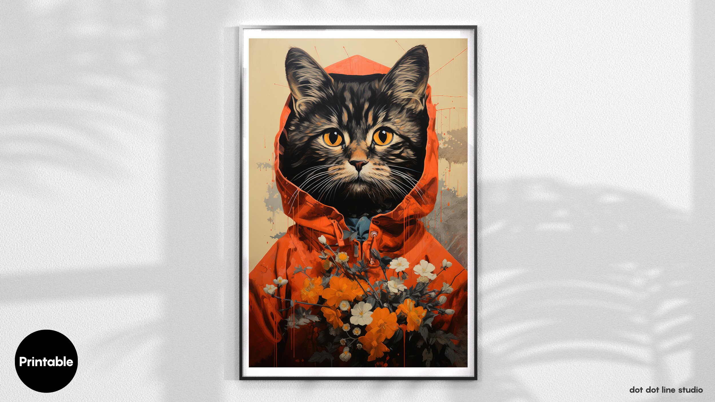 Printable Cat in Raincoat Poster Instant Download Cat Poster - Etsy