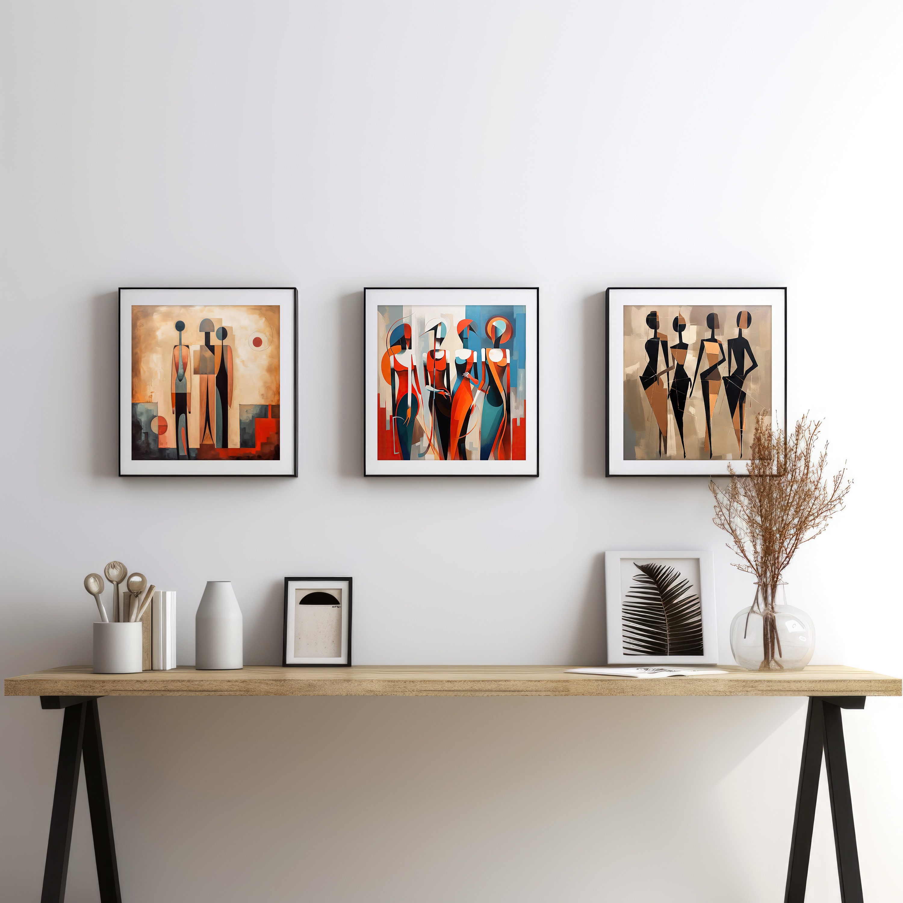 Bundle of 3 Printable Abstract African Wall Art, Printable African ...