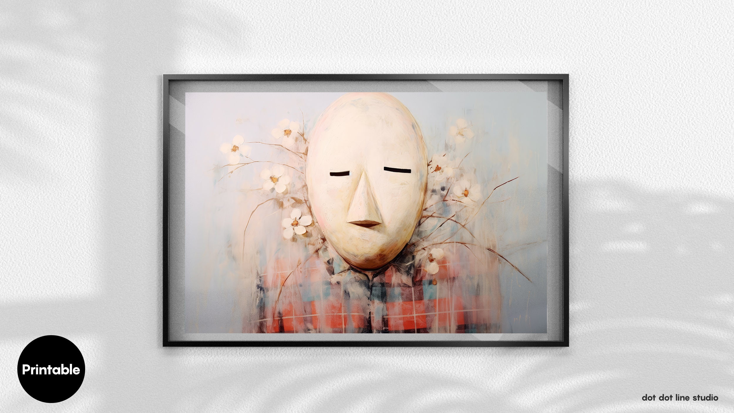 Creepy Mask Printable Poster, Mask Poster, Mask Art, Mask Portrait ...