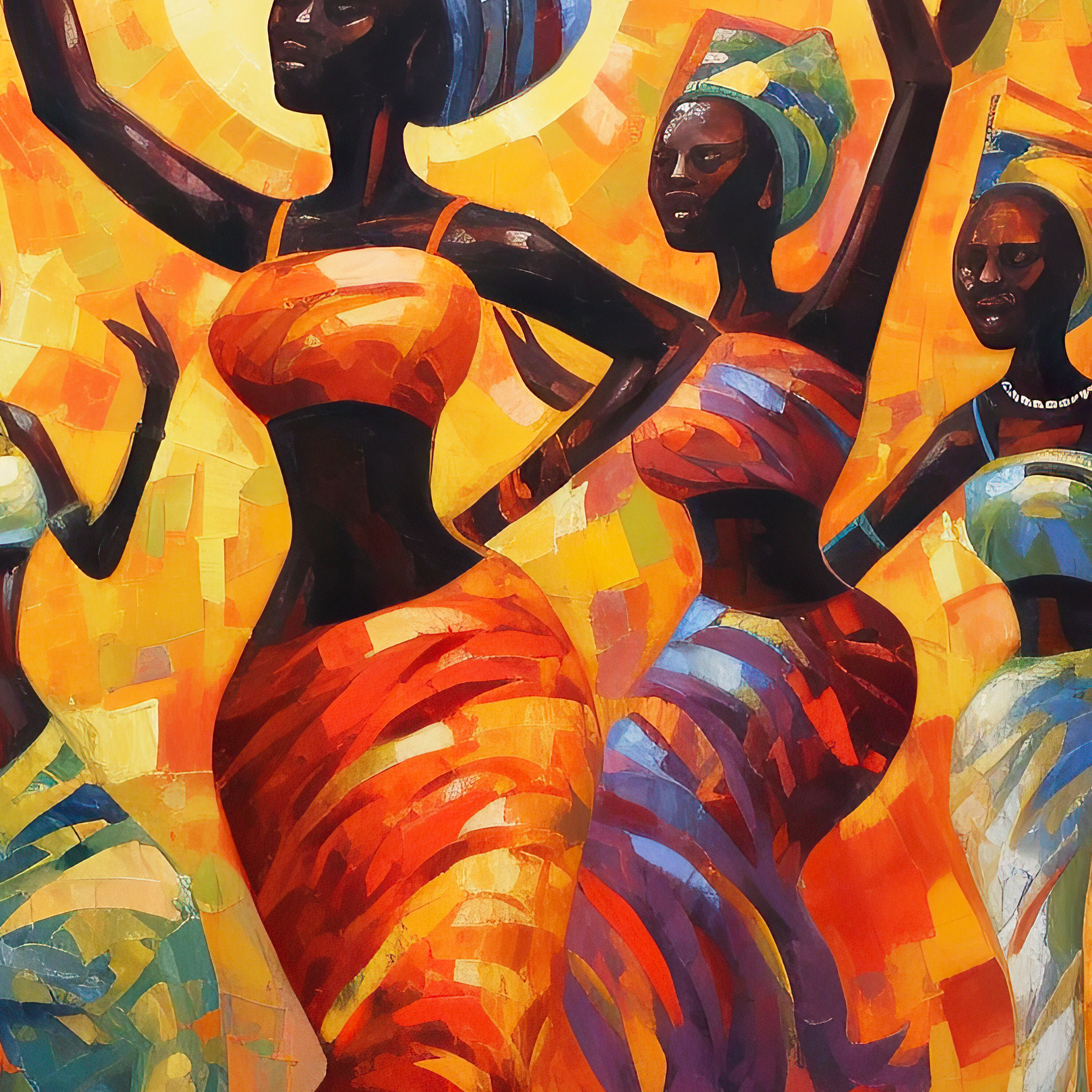 Bundle of 3 Printable Abstract African Wall Art, Printable African Wall ...