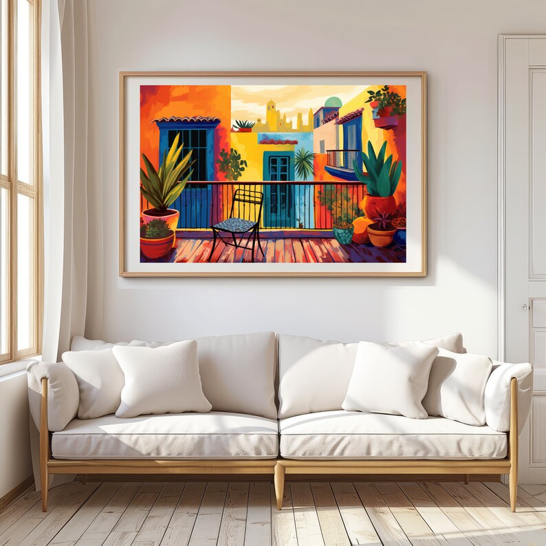 Colorful Town Printable Poster, Mexican Town Poster, Colorful Mexican ...