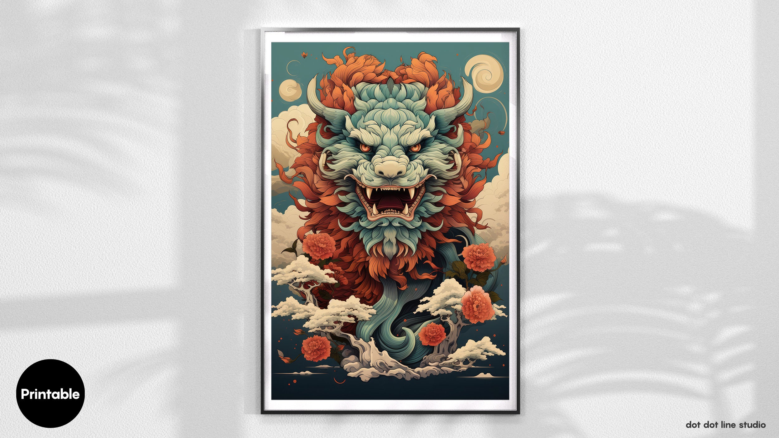 Chinese Dragon Printable Poster Chinese Wall Art Japanese - Etsy