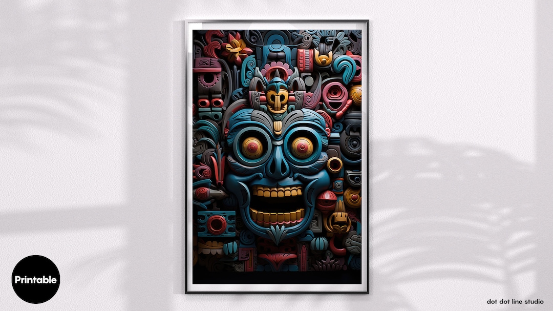 Printable Aztec Art Wall Art, Printable Mexican Aztec Wall Art ...