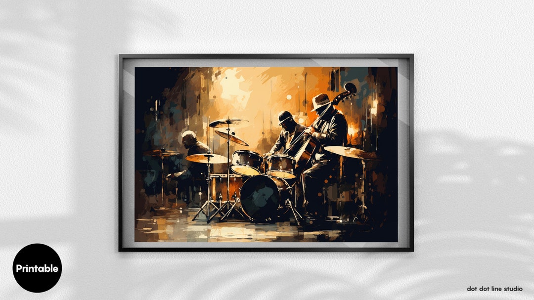 Jazz Band Art Printable Poster, Jazz Player Art, Jazz Wall Decor, Music ...