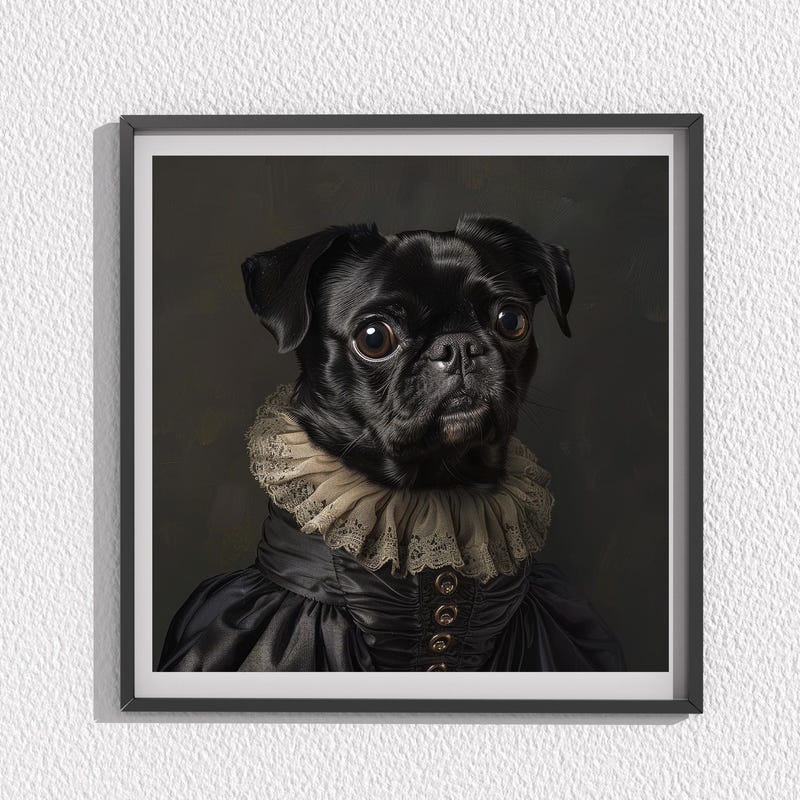 Black Pug Art - Etsy