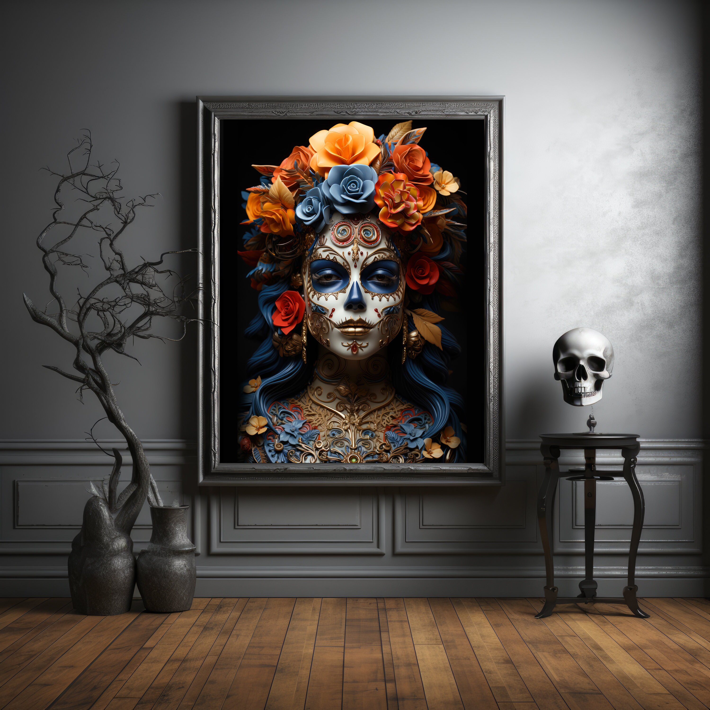 Day of the Dead Mexican Catrina Poster, Mexico Catrina Sugar Skull Girl ...