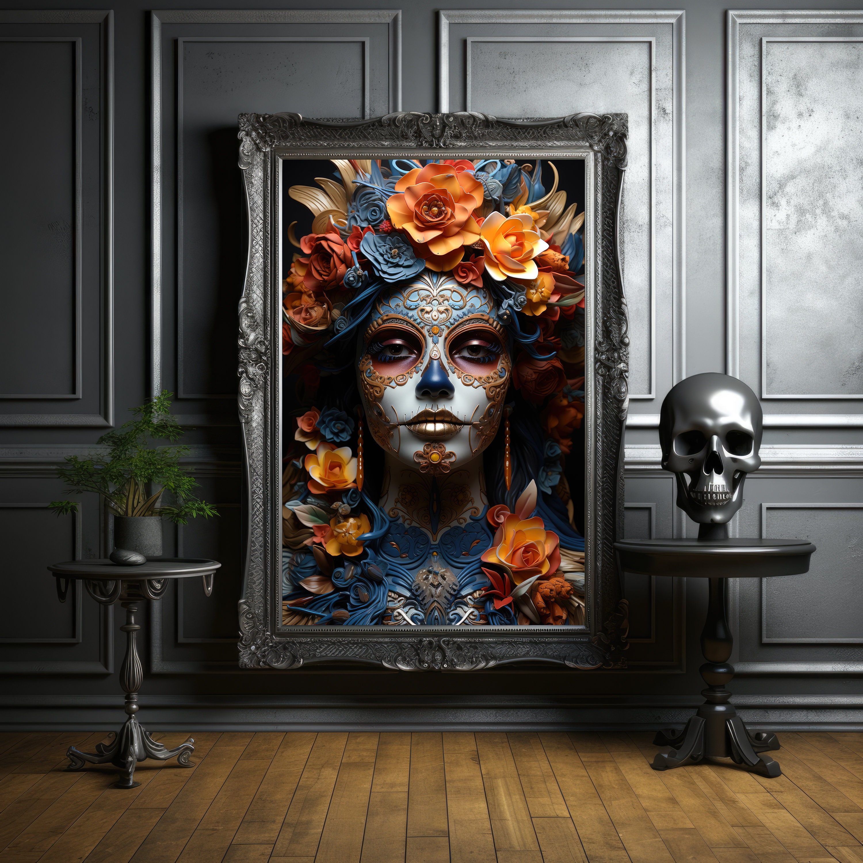 Day of the Dead Mexican Catrina Poster, Mexico Catrina Sugar Skull Girl ...