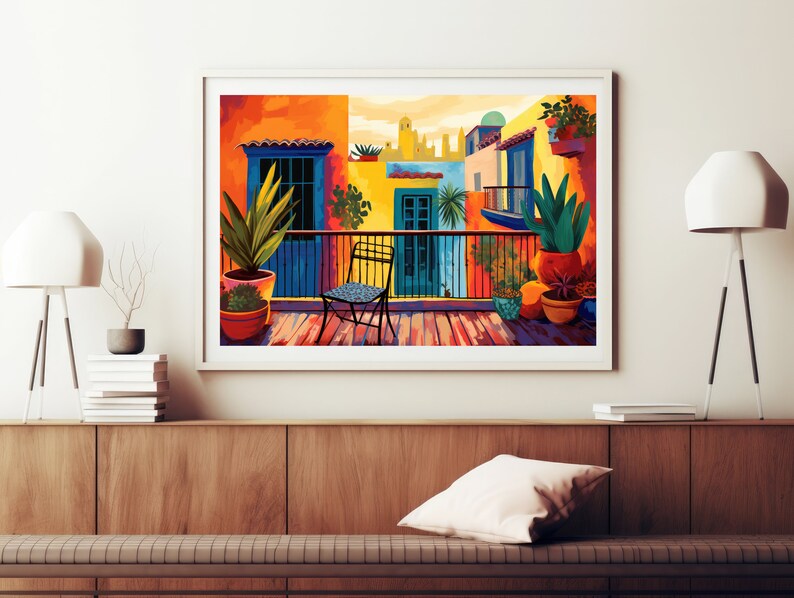 Colorful Town Printable Poster, Mexican Town Poster, Colorful Mexican ...