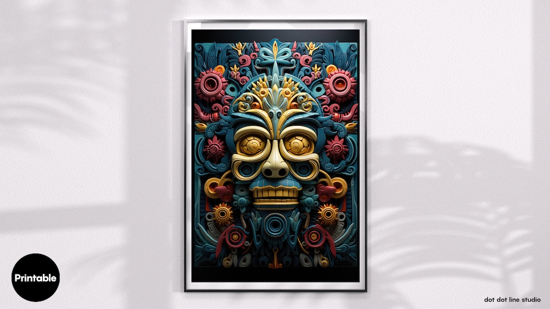 Printable Aztec Art Wall Art, Printable Mexican Aztec Wall Art ...