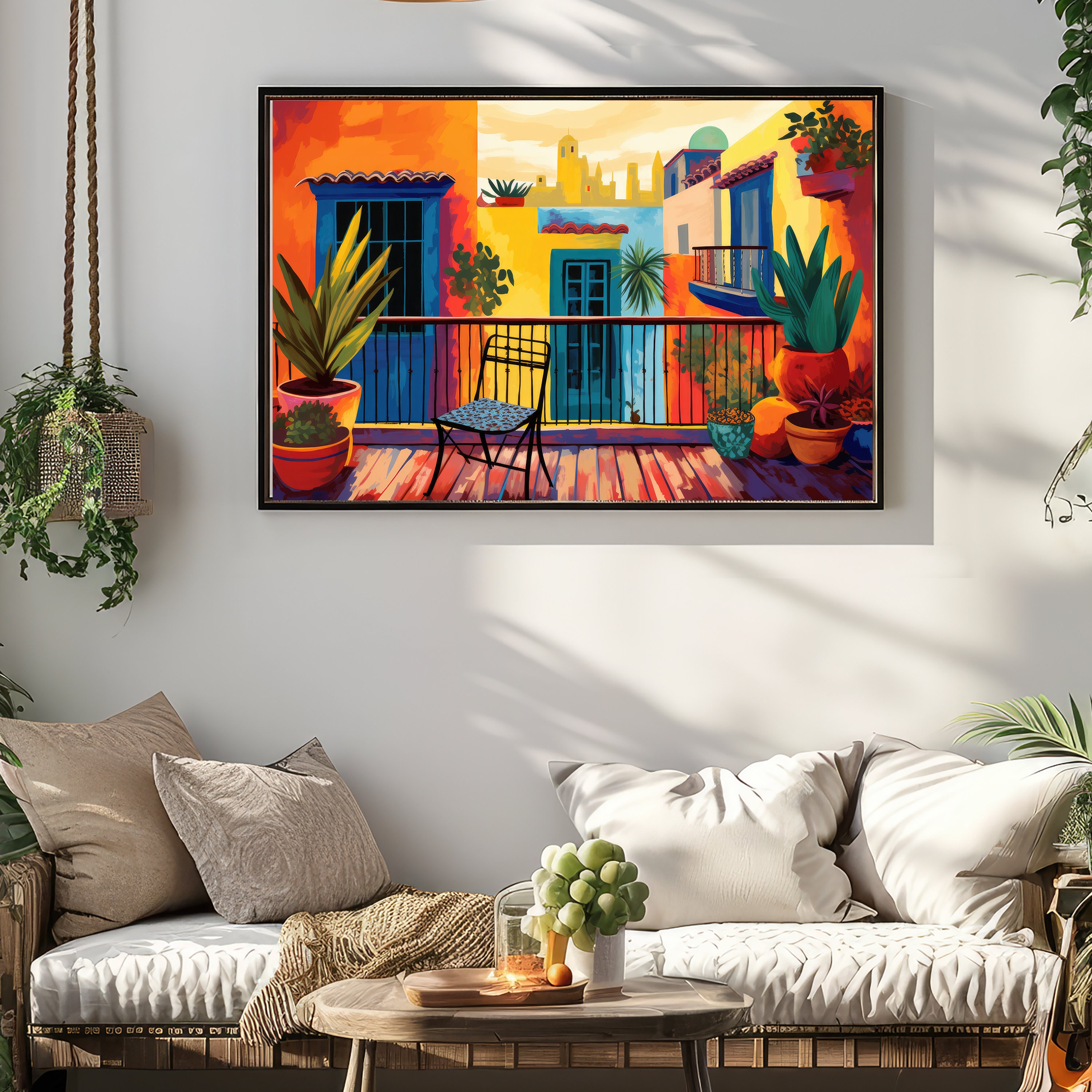 Colorful Town Printable Poster, Mexican Town Poster, Colorful Mexican ...