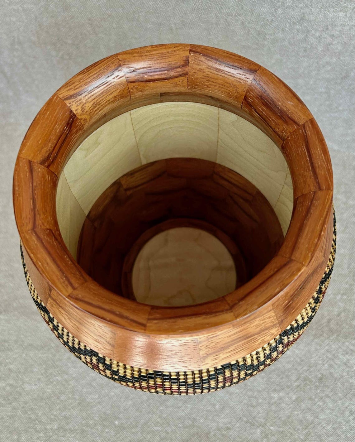 Turned Segmented Bowl With Basket Weave Illusion Feature Ring - Etsy