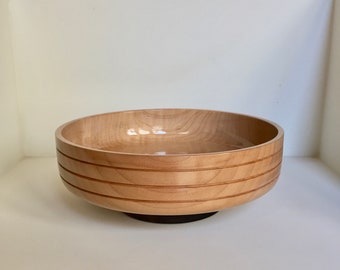 Wood pedestal bowl | Etsy