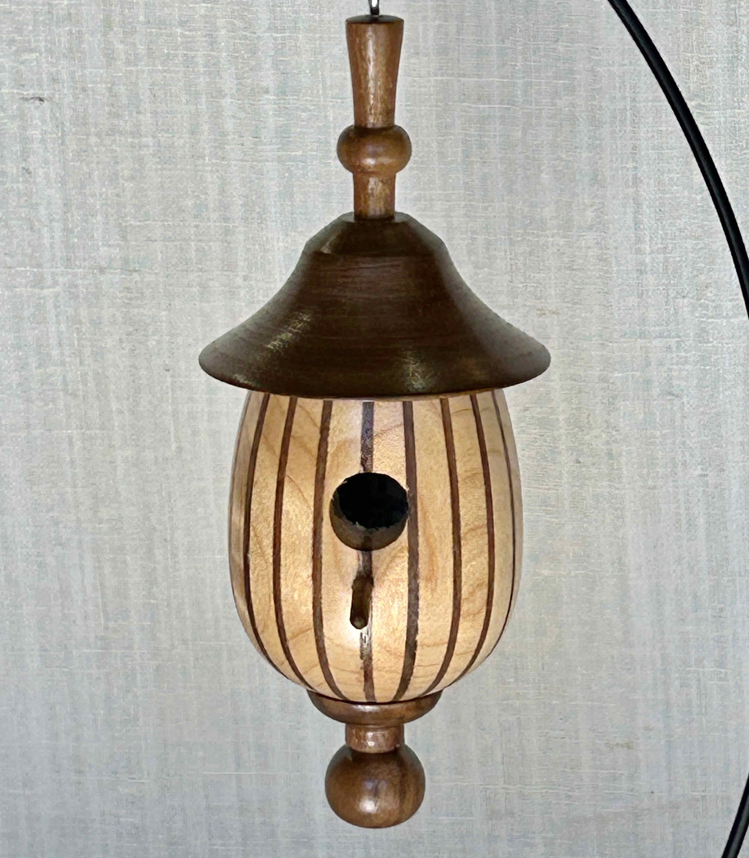 Miniature Ornamental Turned Wood Birdhouse With Stand - Etsy
