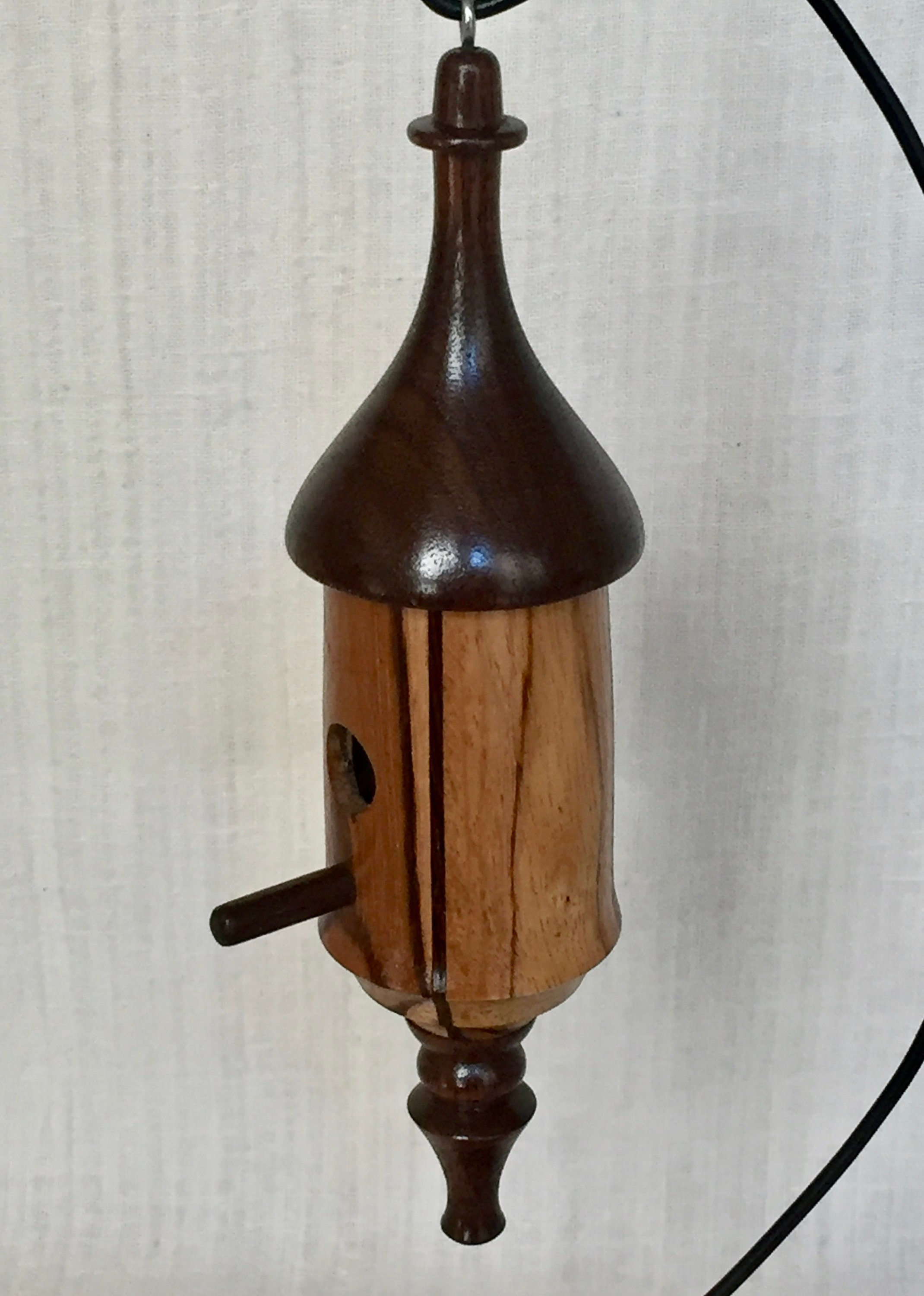 Miniature Ornamental Turned Wood Birdhouse with Stand | Etsy