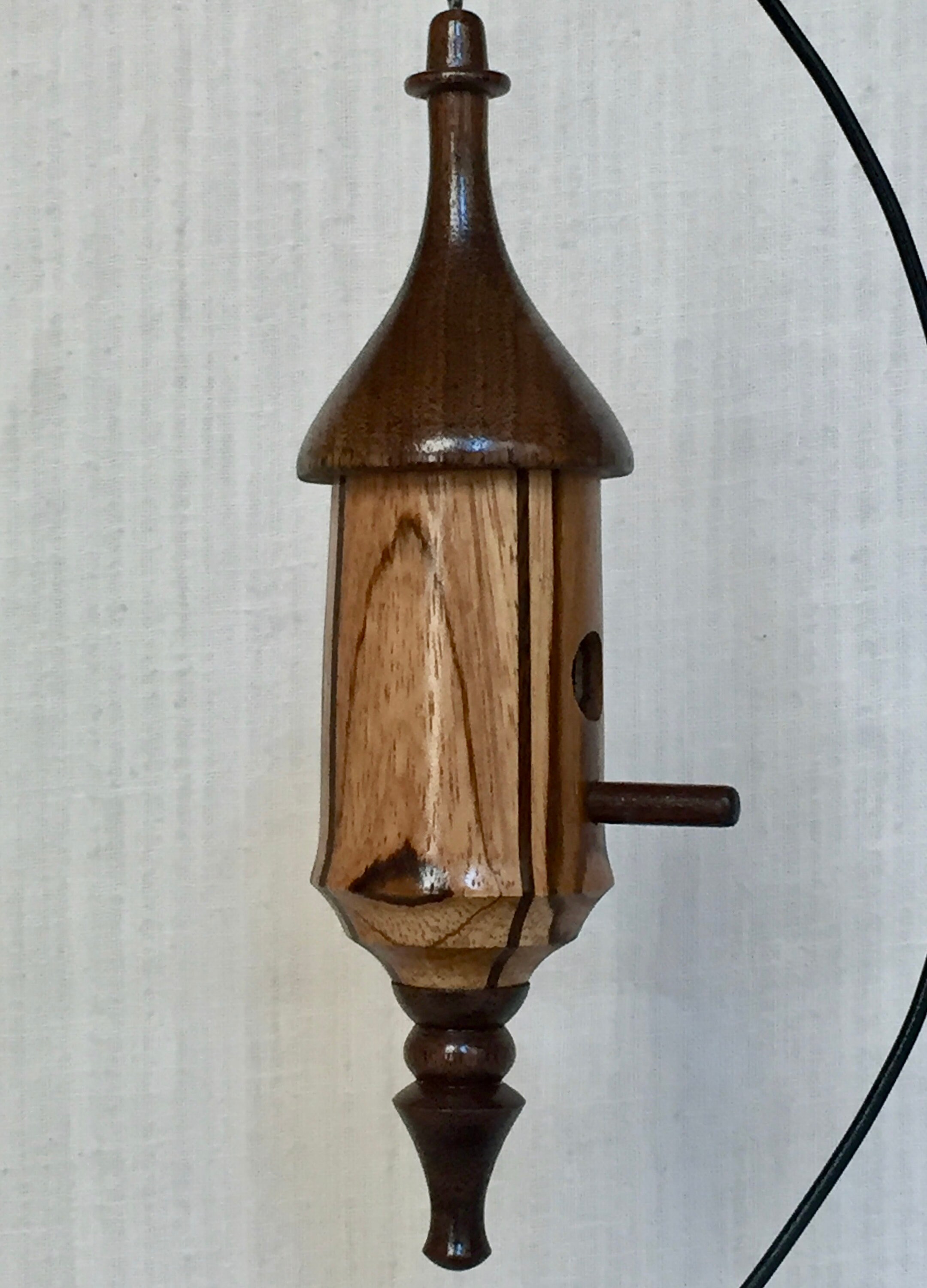 Miniature Ornamental Turned Wood Birdhouse with Stand | Etsy