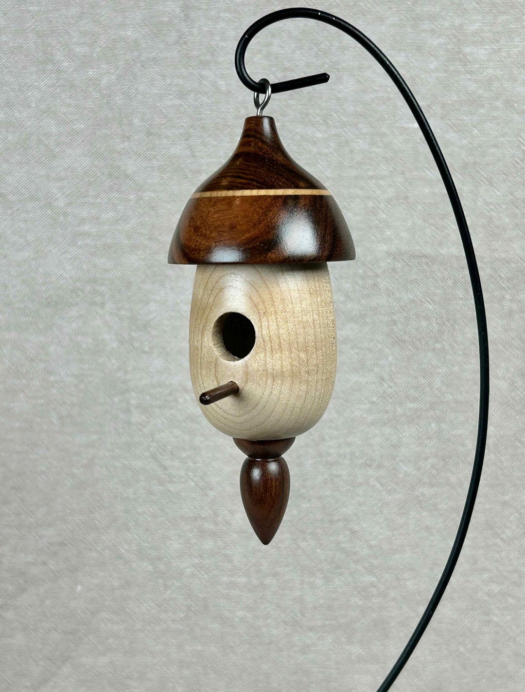 Miniature Ornamental Turned Wood Birdhouse With Stand - Etsy