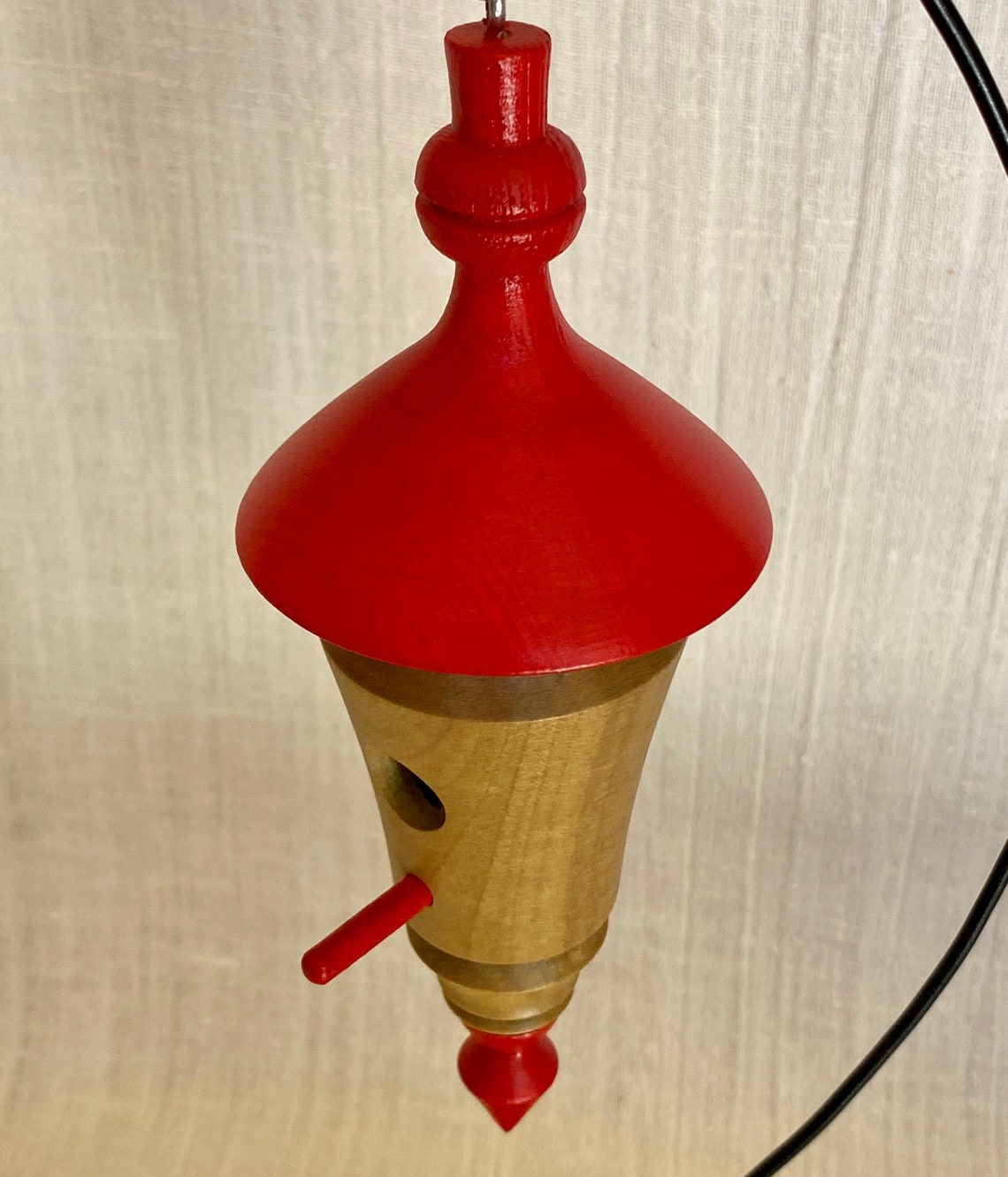 Miniature Ornamental Turned Wood Birdhouse With Stand - Etsy