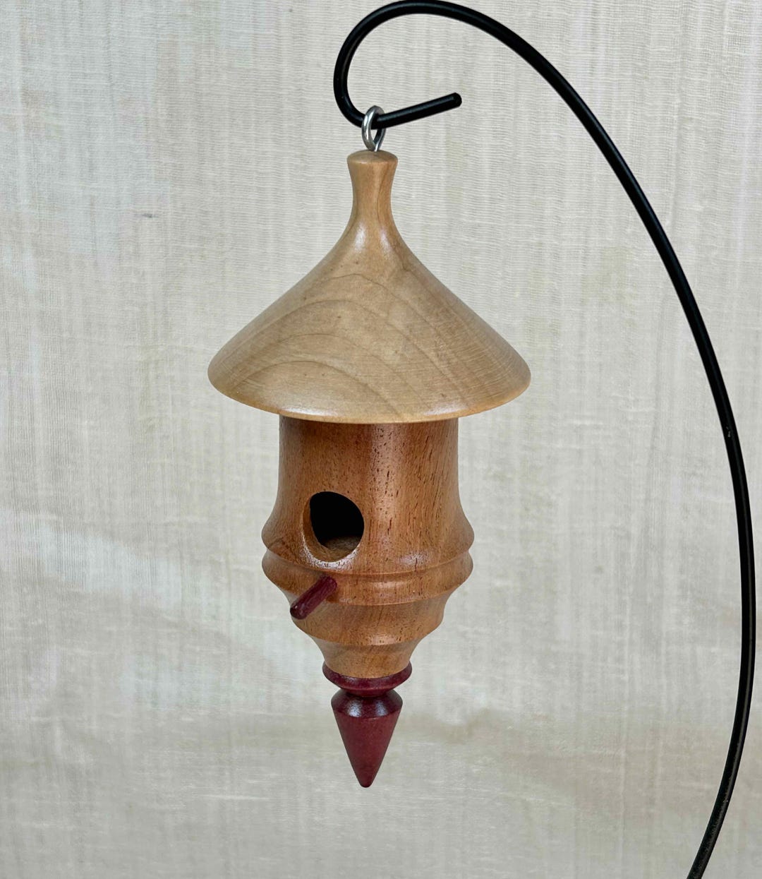 Miniature Ornamental Turned Wood Birdhouse With Stand - Etsy