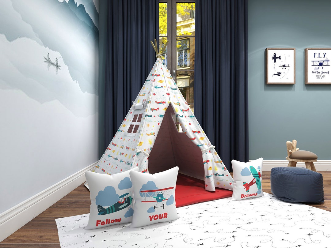 Airplane Themed Teepee, Kids Teepee, Custom Children Teepee, Kids ...