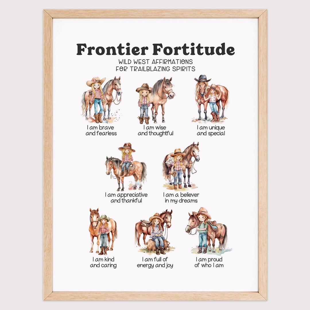 Wild West Wall Art Affirmations Horses Decor for Nursery - Etsy