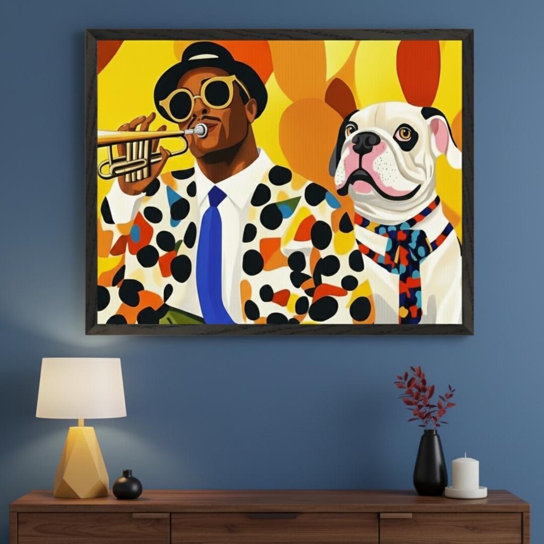 Jazz Musician Vibrant Pop Art Style Print, Trumpet Player Wall Art ...