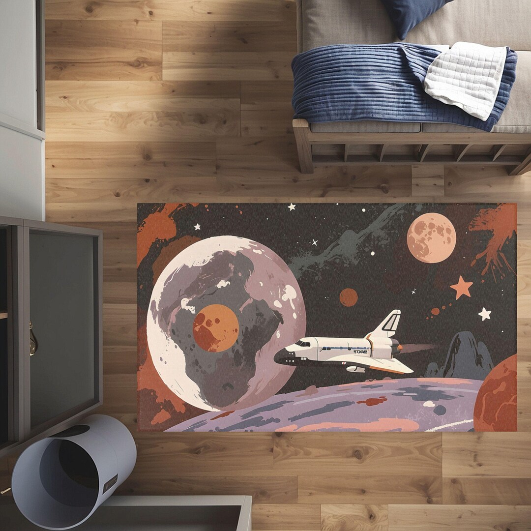 Space Rug for Nursery and Kids Rooms, Space Theme Decor, Rug for Kids ...