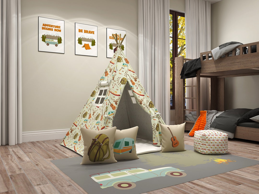Camping Themed Teepee, Kids Teepee, Custom Children Teepee, Kids Teepee ...