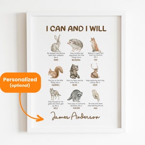 Woodland Wall Art Affirmations, Nursery Wall Art, Nursery Decor ...