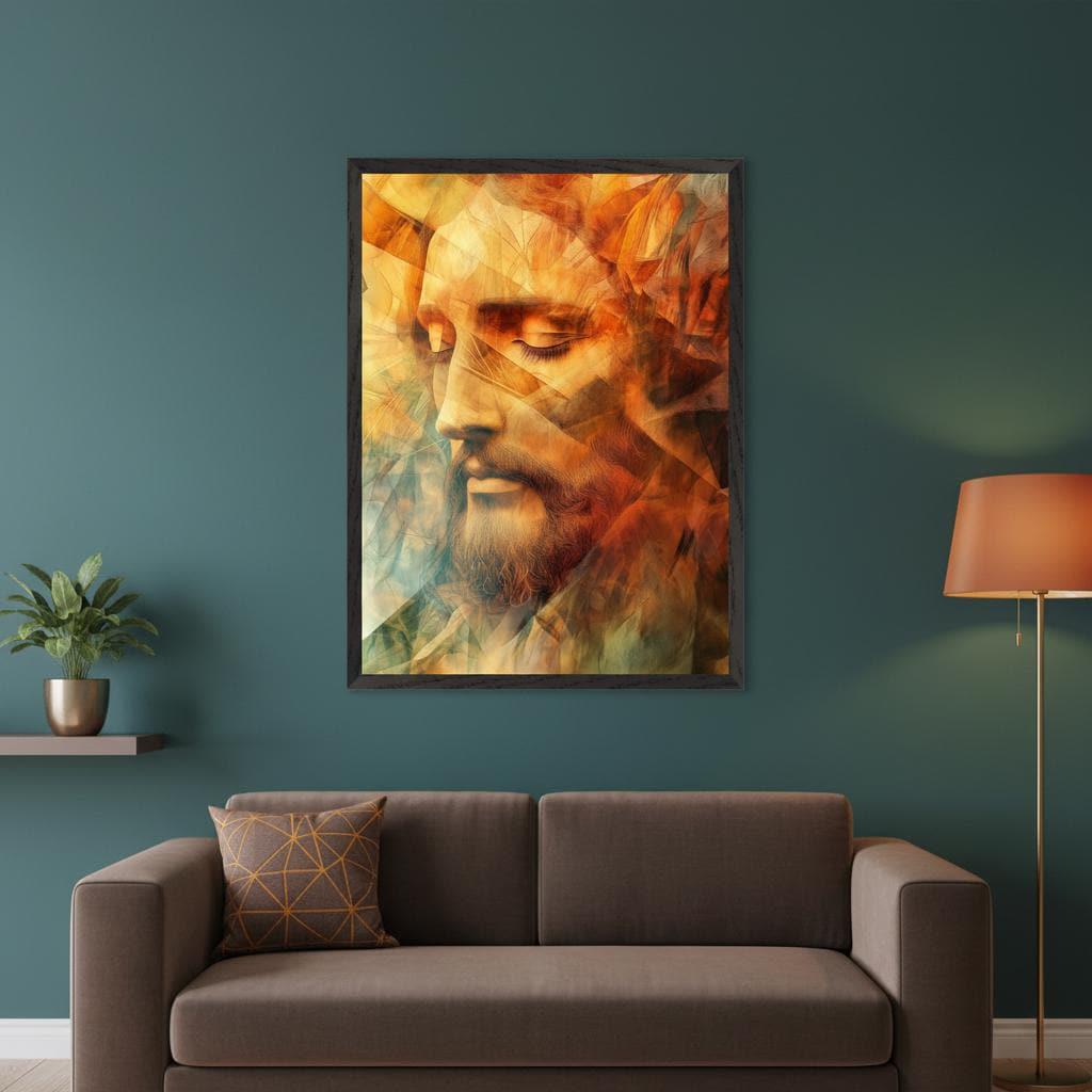 Jesus Christ Modern Abstract Wall Art, Christian Spiritual Home Decor ...