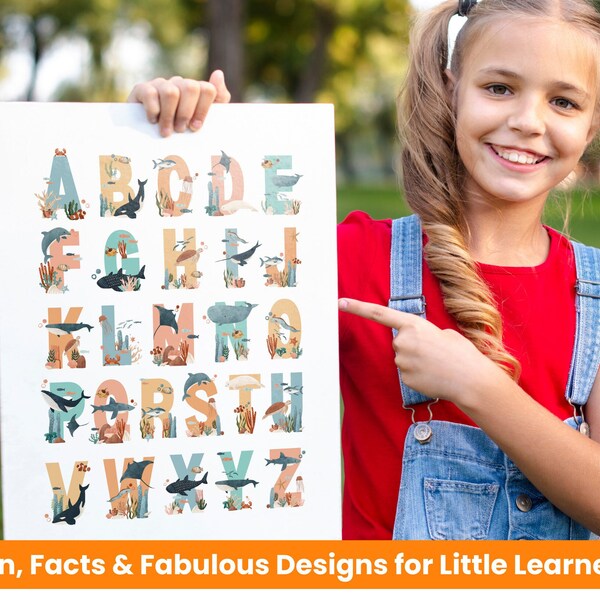 Sea Animals Alphabet Poster - Etsy