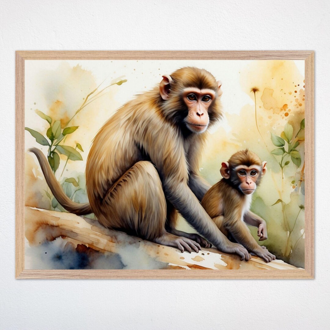 Monkey Wall Art for Nursery and Kids Rooms, Monkey Wall Decor, Poster ...