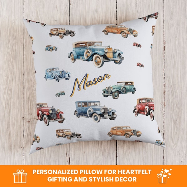 Vintage Car Pillow - Etsy