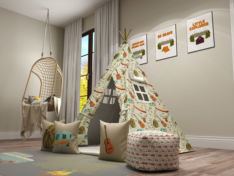 Camping Themed Teepee Kids Teepee Custom Children Teepee - Etsy