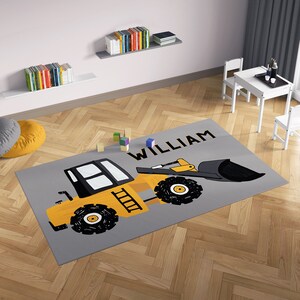 Construction Rug, Kids and Nursery Construction Decor, Truck ...