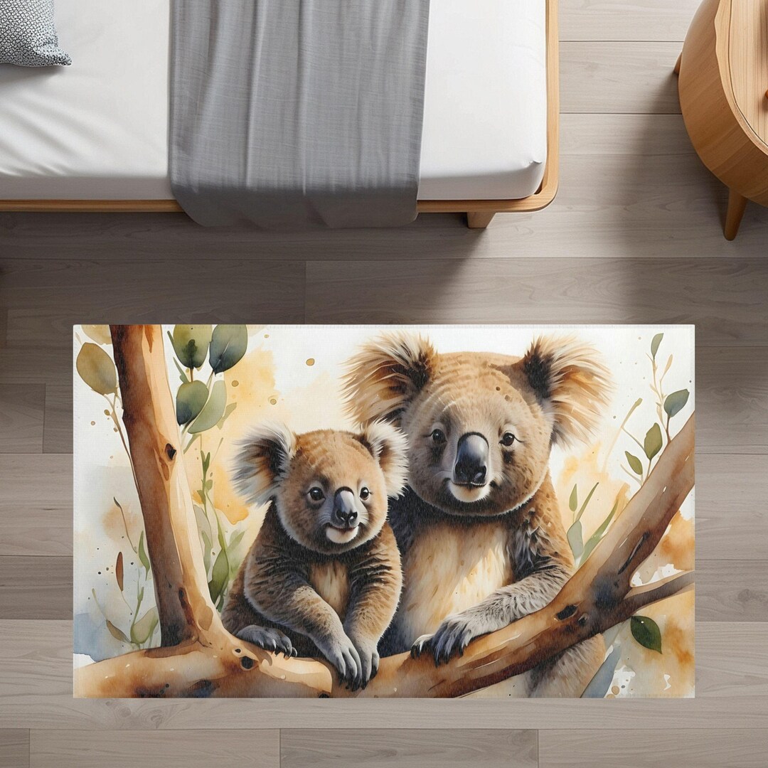 Koala Rug for Nursery and Kids Rooms, Australian Animals Theme Decor ...