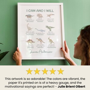 Dinosaur Wall Art, Dinosaur Poster, Kids Affirmations, Nursery Dinosaur ...