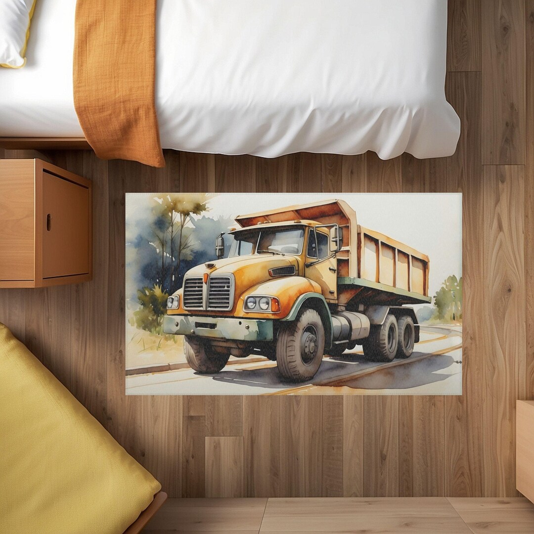 Dump Truck Rug for Nursery and Kids Rooms, Construction Decor, Rug for ...