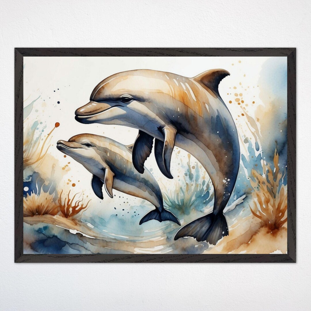 Watercolor Dolphin Print: Ocean Nursery Wall Art - Etsy