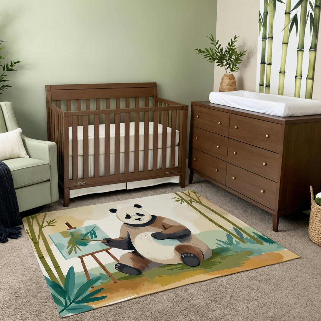 Panda Rug for Nursery and Kids Rooms, Panda Theme Decor, Rug for Kids ...