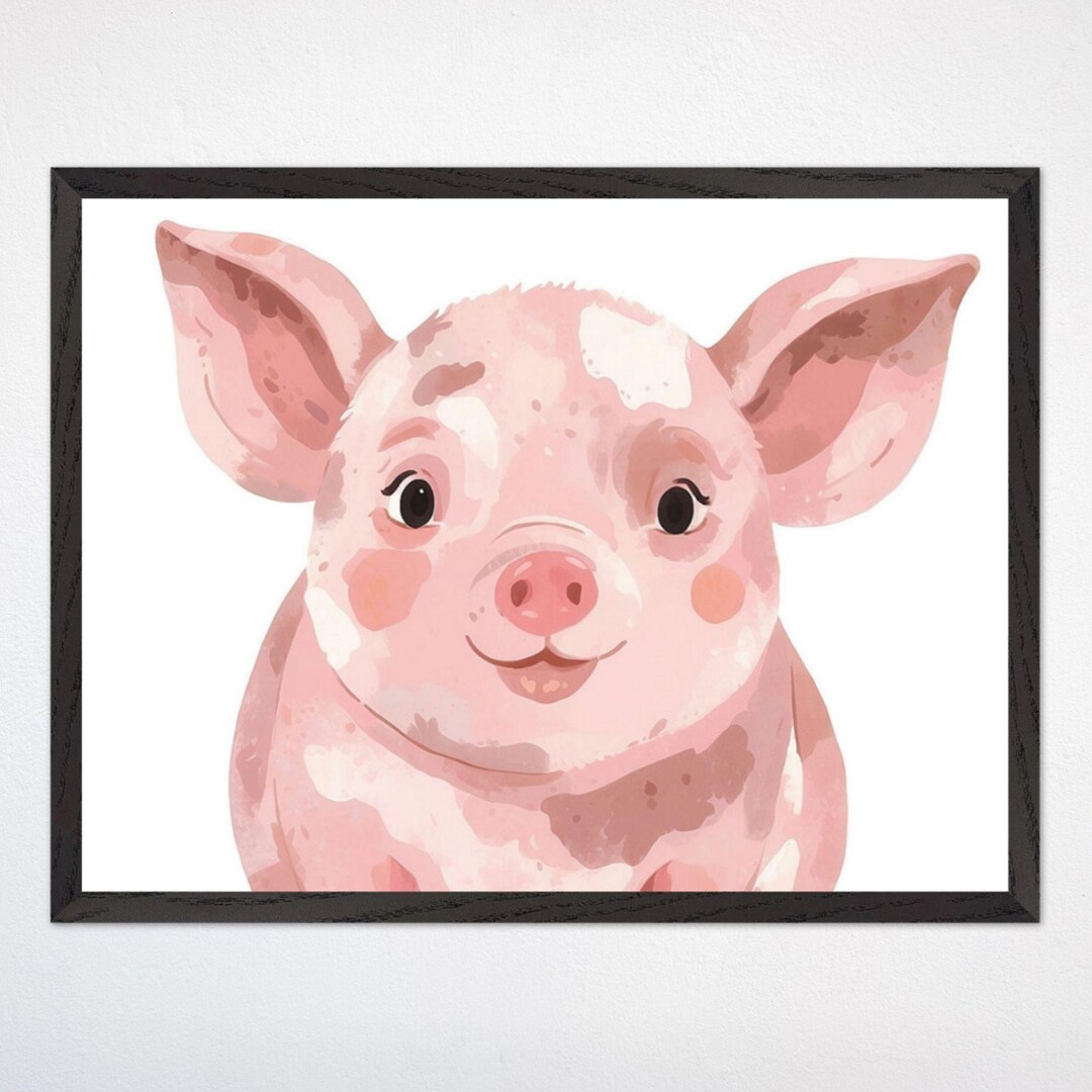Pig Wall Art for Nursery and Kids Rooms, Pig Wall Decor, Poster for ...