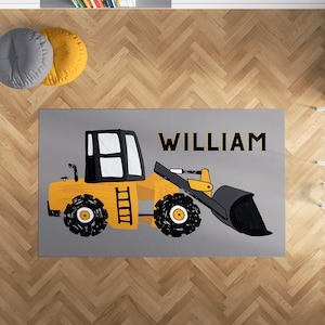 Construction Rug, Kids and Nursery Construction Decor, Truck ...