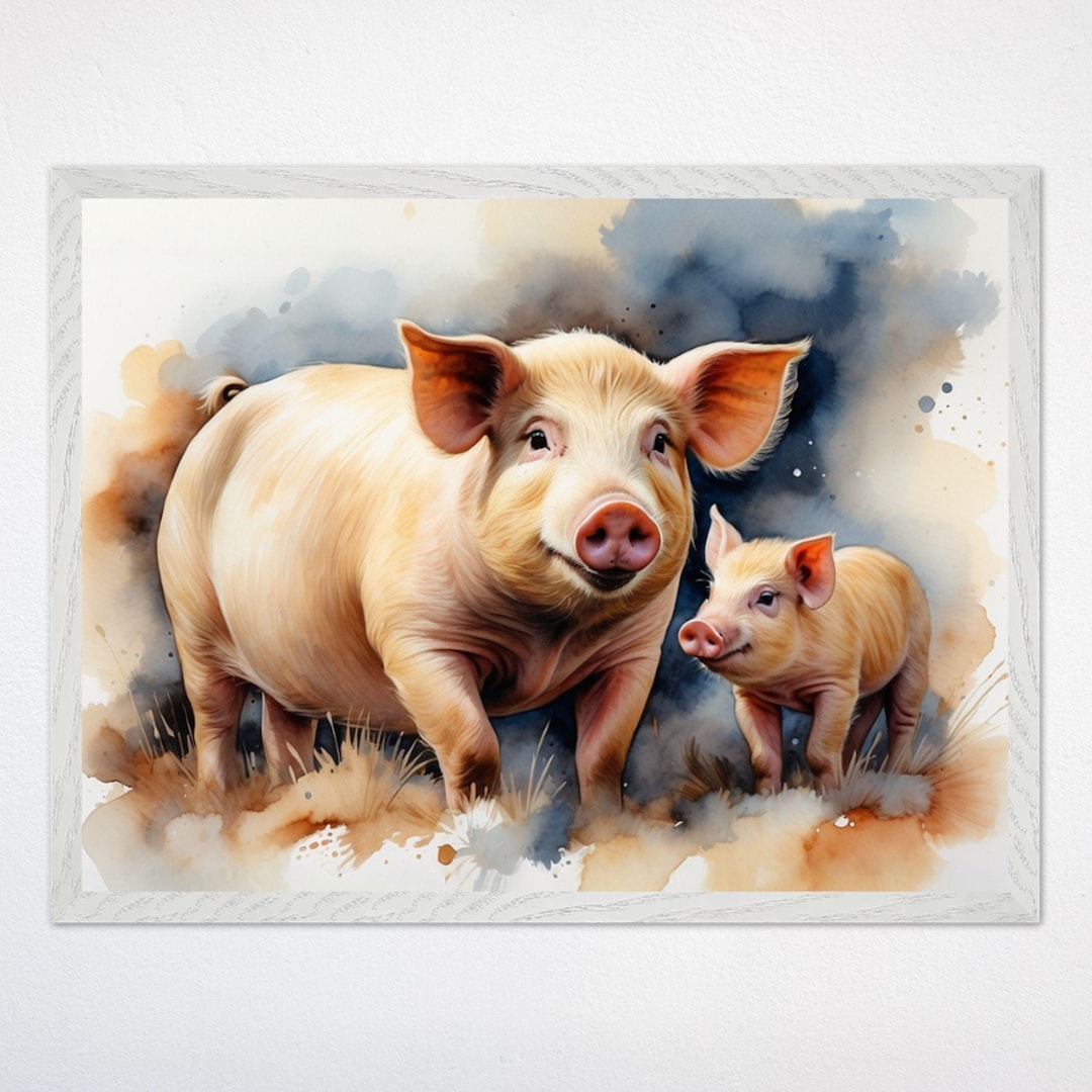 Pig Wall Art for Nursery and Kids Rooms, Pig Wall Decor, Poster for ...