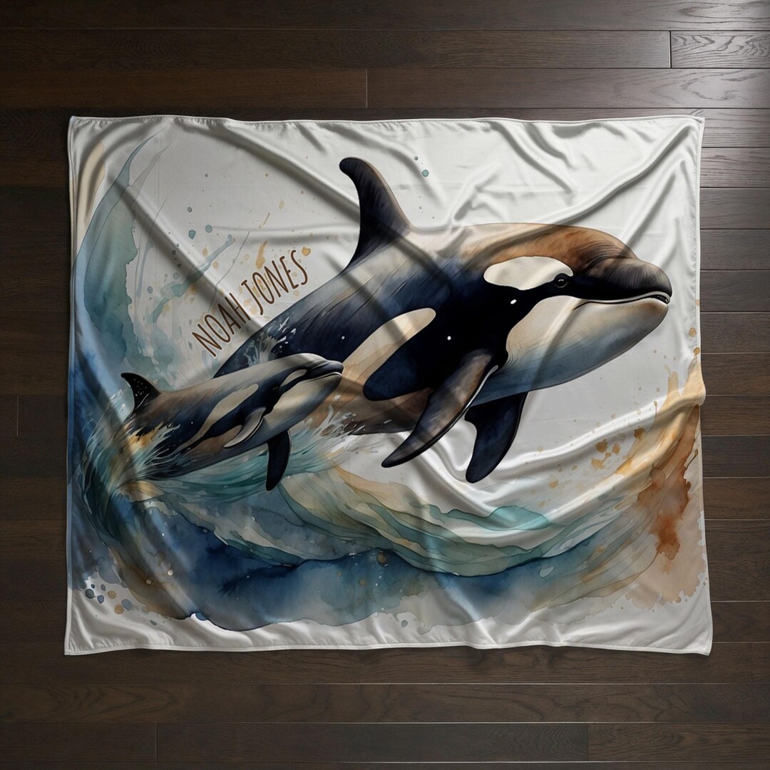 Personalized Whale Blanket, Custom Name Blanket for Babies, Toddlers ...