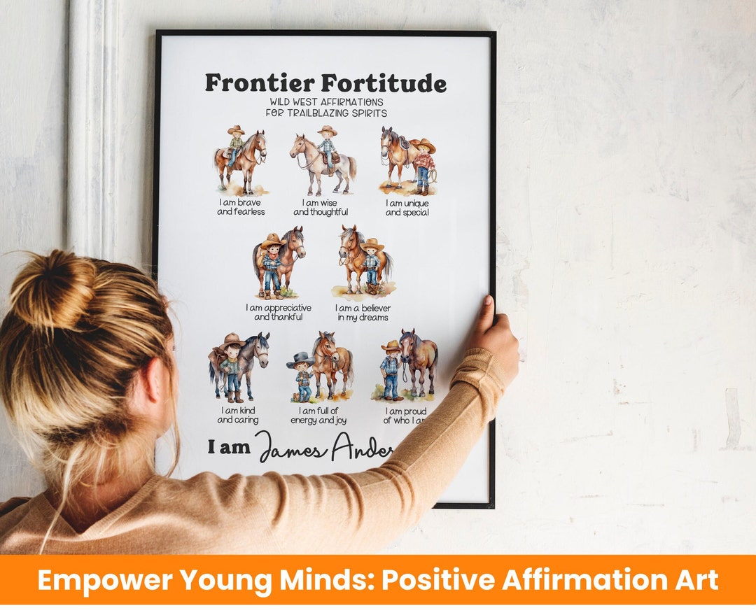 Wild West Wall Art Affirmations | Horses Decor for Nursery, Toddler ...