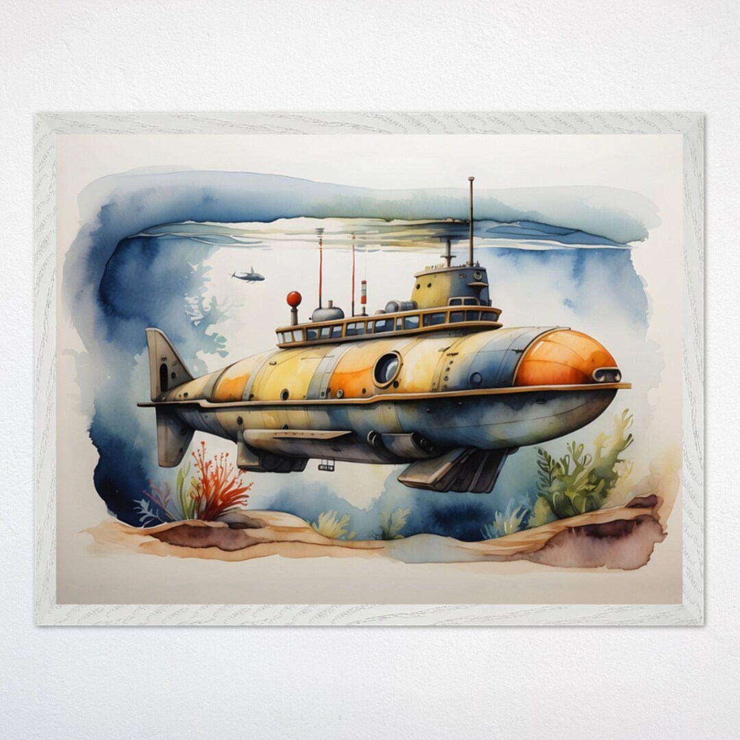 Submarine Wall Art for Kids Rooms, Ocean Wall Decor, Poster for Kids ...