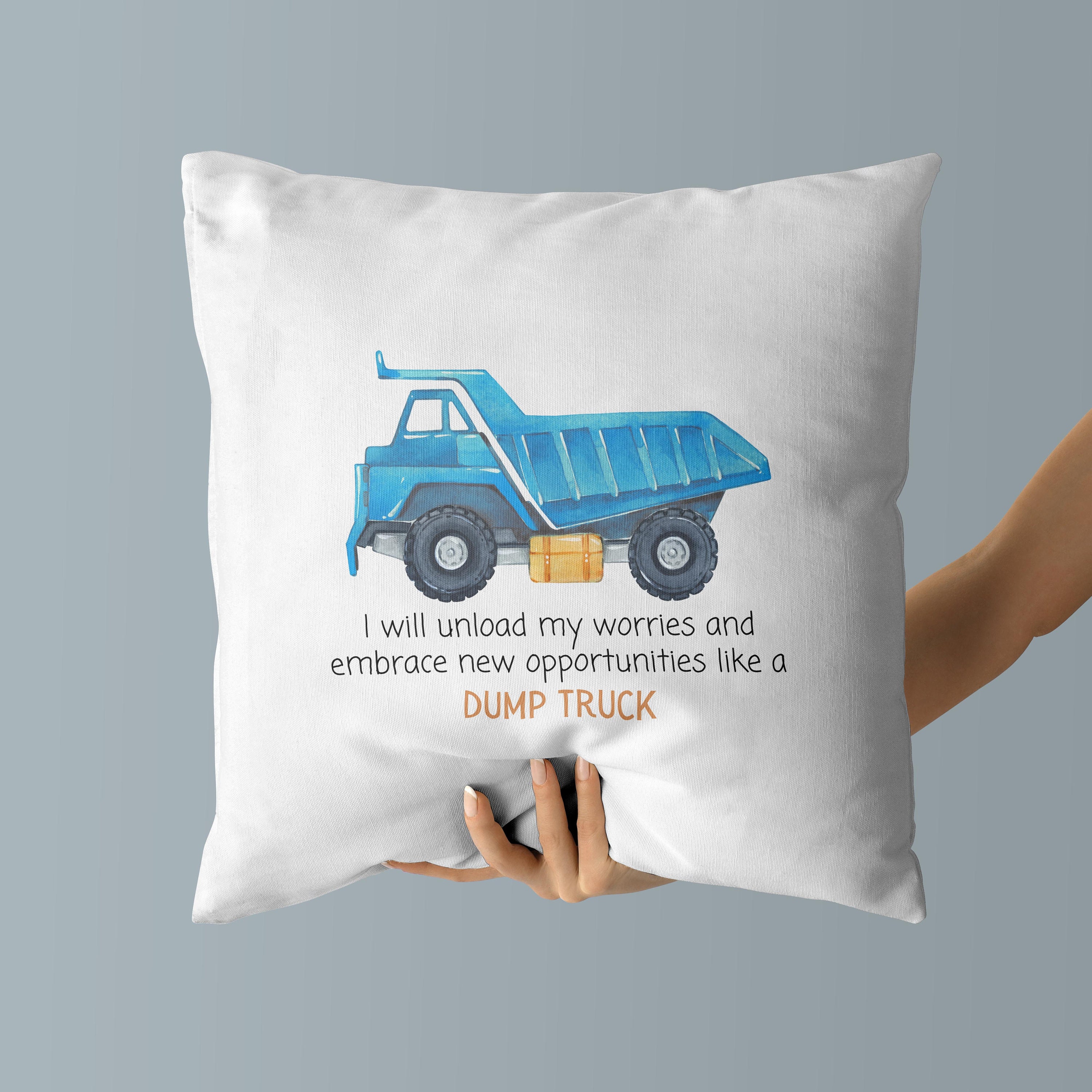 Positive Affirmations Construction Trucks Throw Pillows - Etsy