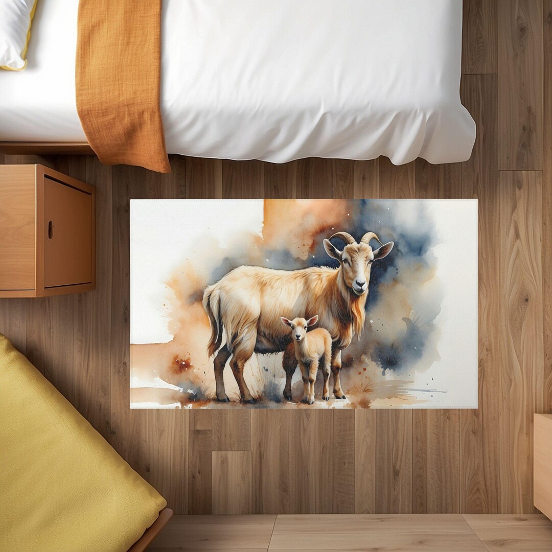 Goat Rug for Nursery and Kids Rooms, Farm Theme Decor, Rug for Kids ...