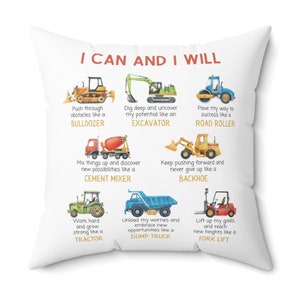 Construction Pillow Boys Affirmation, Construction Nursery Decor ...